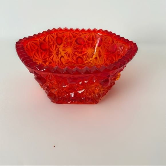Vintage | Accents | Vintage Red Decorate Glass Bowl | Poshmark